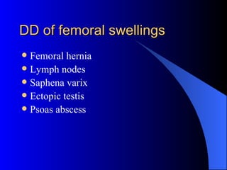Differential diagnosis of groin swellings | PPT