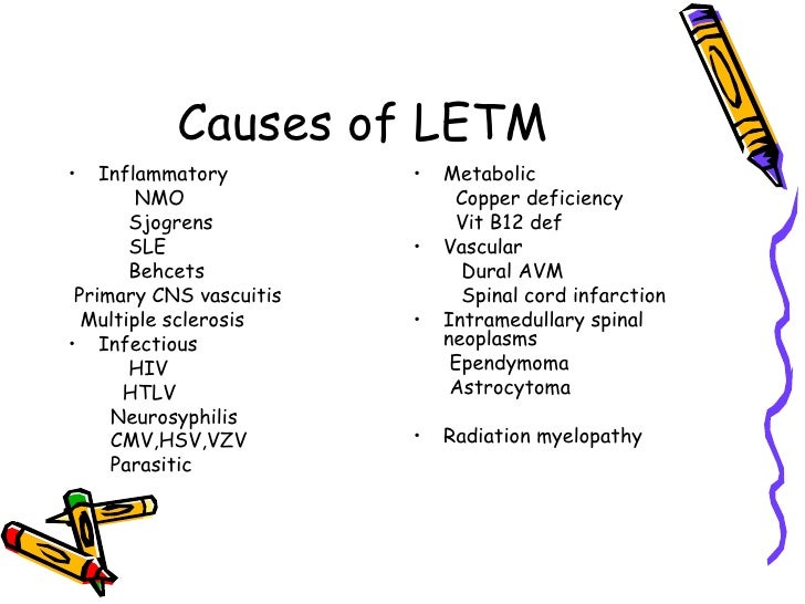 Differential diagnosis of LETM in adults