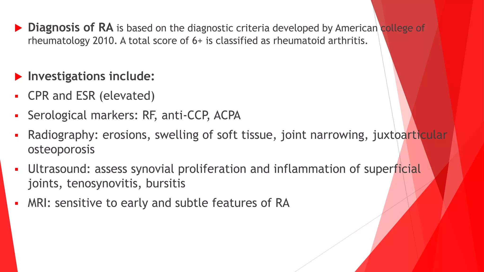 Differential diagnosis of musculoskeletal involvement in rheumatoid ...