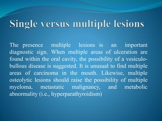 Differential diagnosis of oral and maxillofacial lesions | PPTX