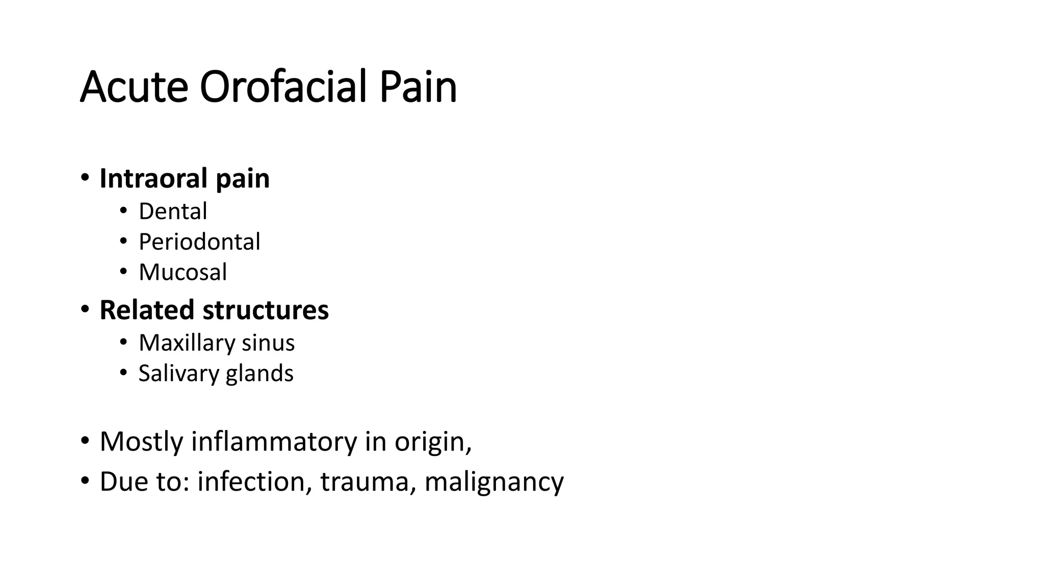 Differential diagnosis of orofacial pain | PPTX