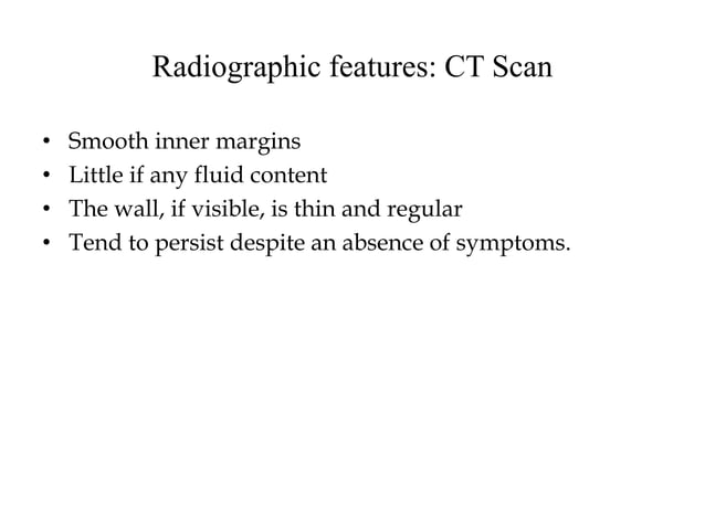 Differential diagnosis of pulmonary cyst: 1. Bullous Emphysema. 2 ...
