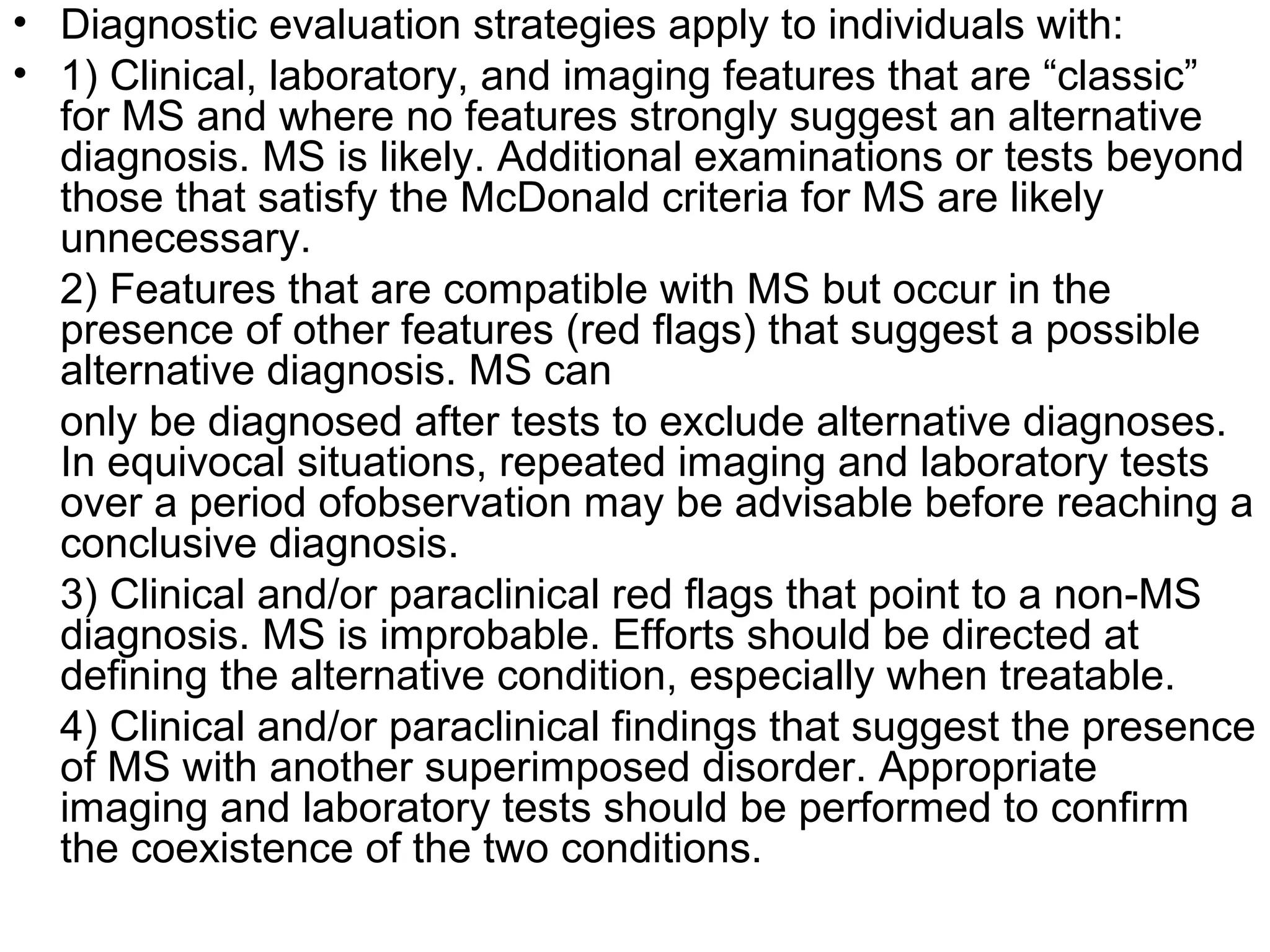 Differential diagnosis of suspected multiple sclerosis | PPT