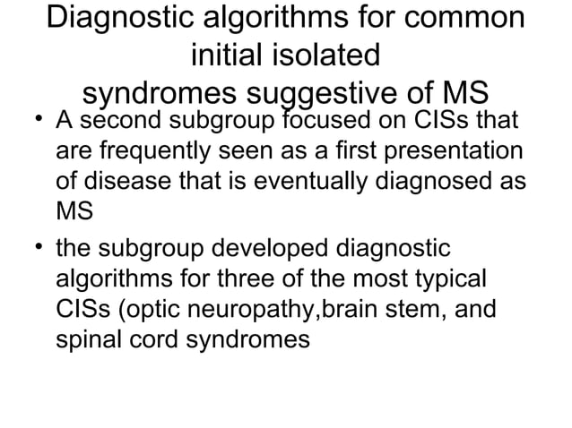 Differential diagnosis of suspected multiple sclerosis | PPT