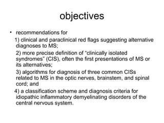 Differential diagnosis of suspected multiple sclerosis | PPT