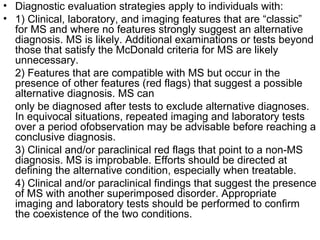 Differential diagnosis of suspected multiple sclerosis | PPT