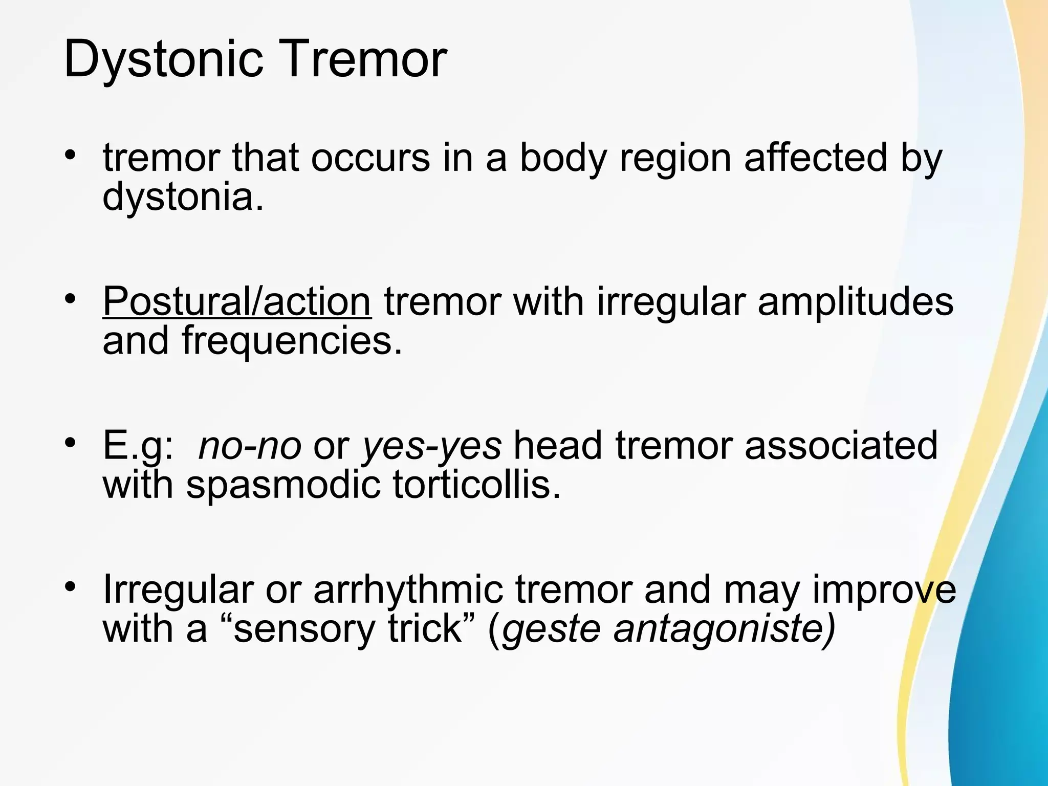 Differential diagnosis of tremors | PPT