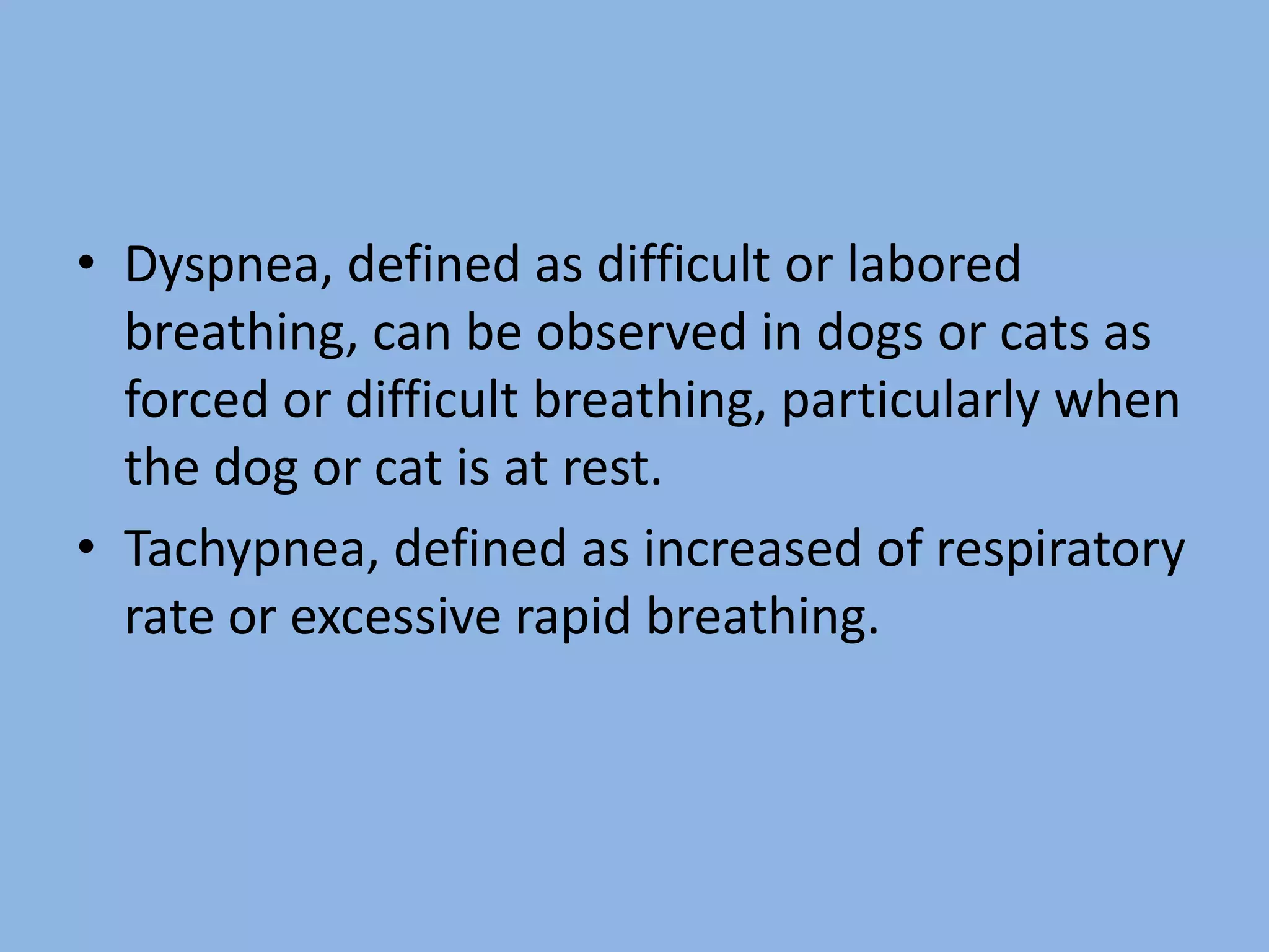 Differential Dyspnea-Tachypnea - Small Animal Medicine | PDF