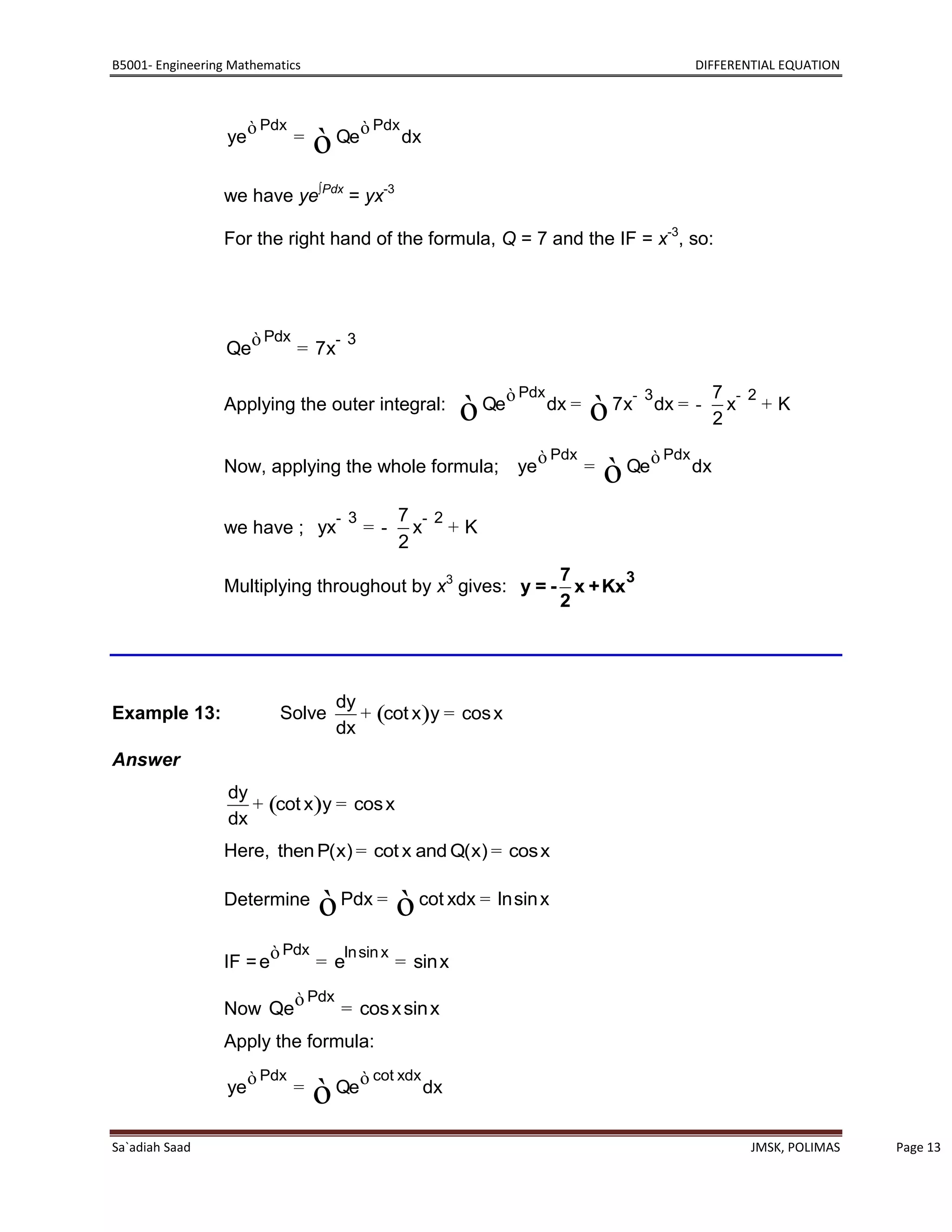 Differential equation | DOCX | Programming Languages | Computing