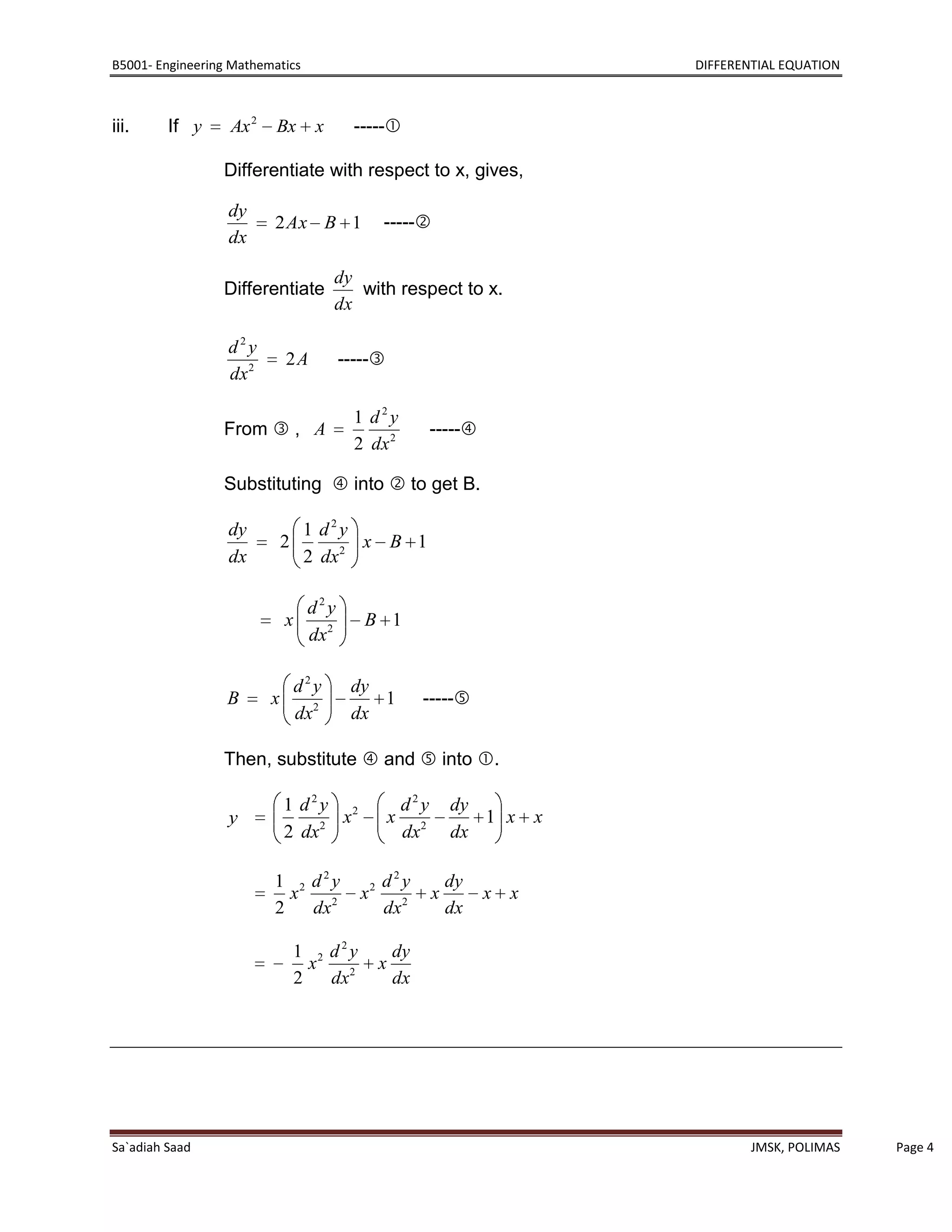 Differential equation | DOCX | Programming Languages | Computing
