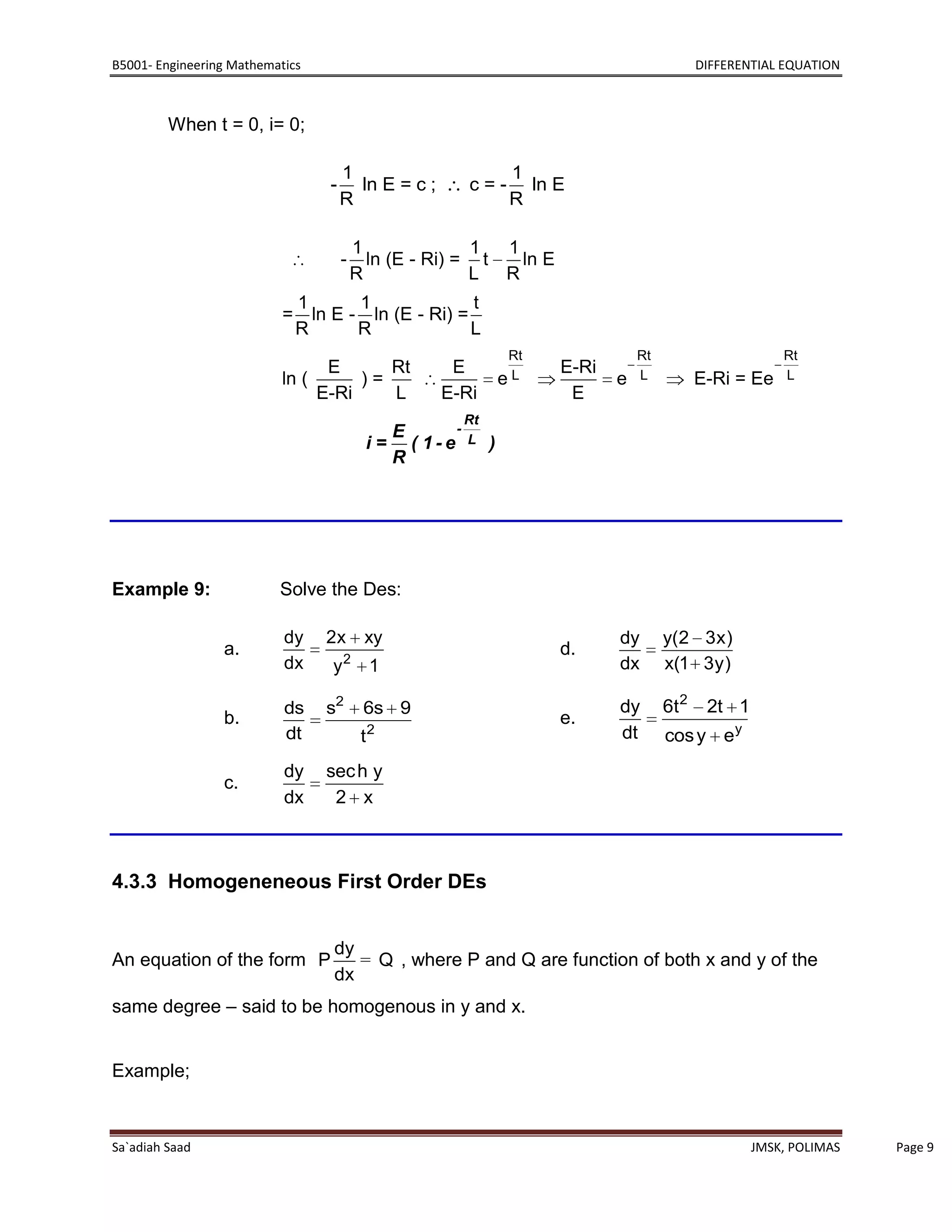 Differential equation | DOCX | Programming Languages | Computing