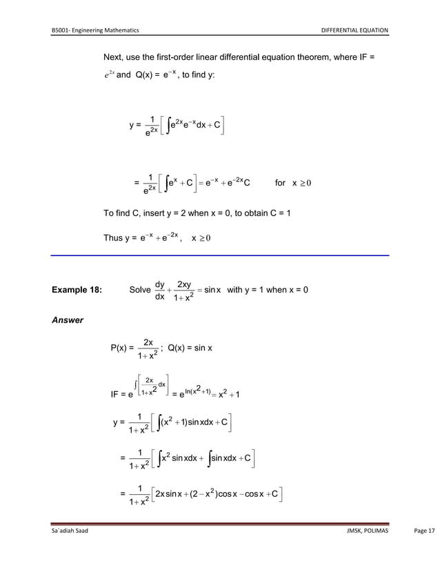 Differential equation | DOCX | Programming Languages | Computing