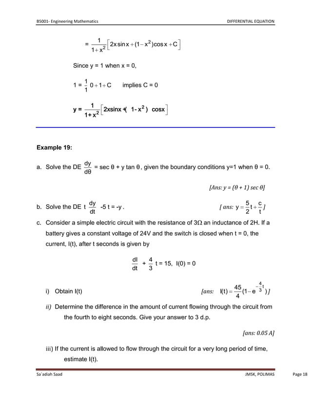 Differential equation | DOCX | Programming Languages | Computing