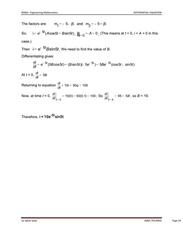 Differential equation | DOCX | Programming Languages | Computing