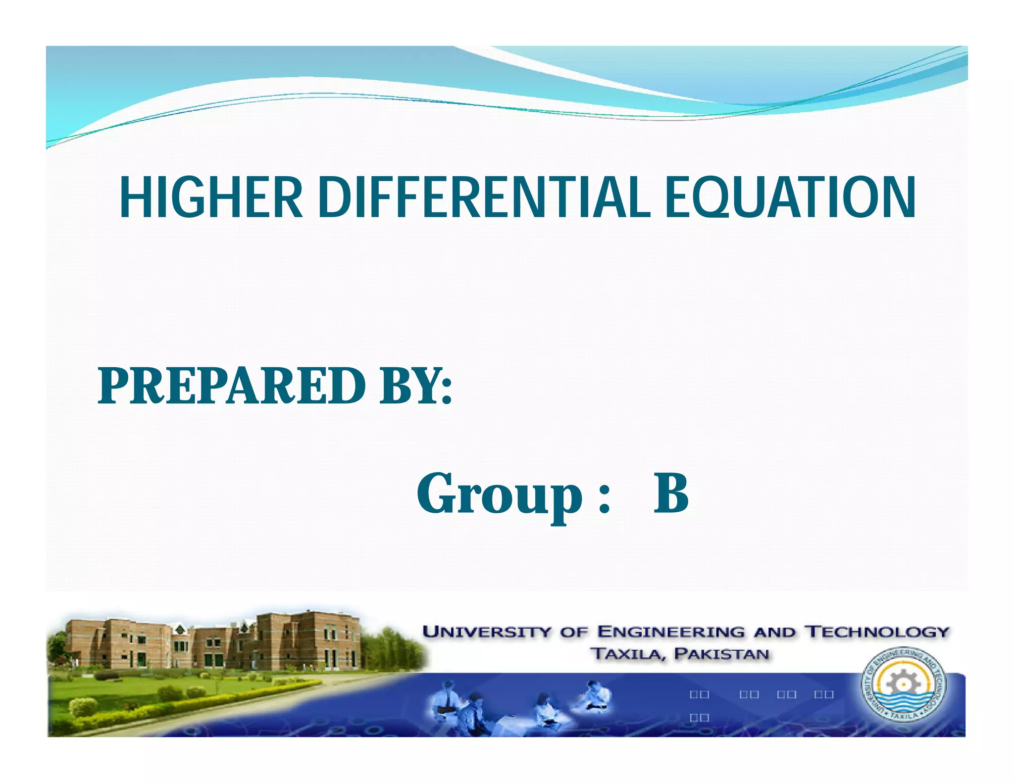 Higher Differential Equation | PDF