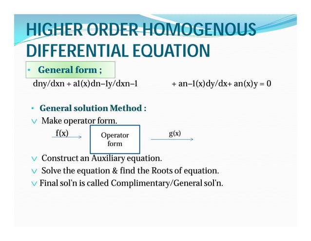 Higher Differential Equation | PDF