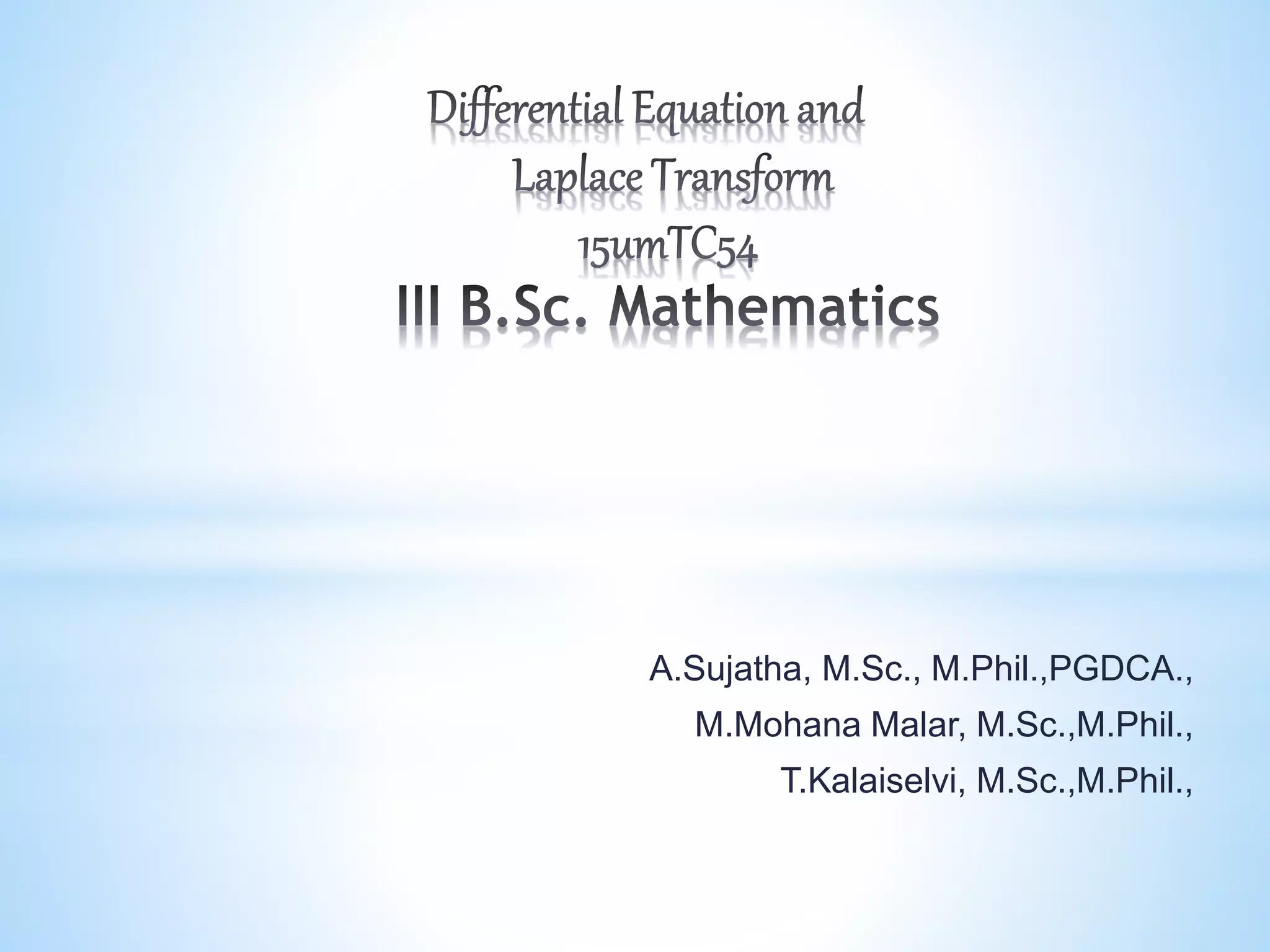 Differential equation | PPT