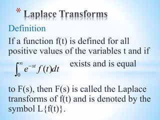 Differential equation and Laplace Transform | PPT
