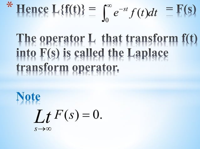 Differential equation and Laplace Transform | PPT