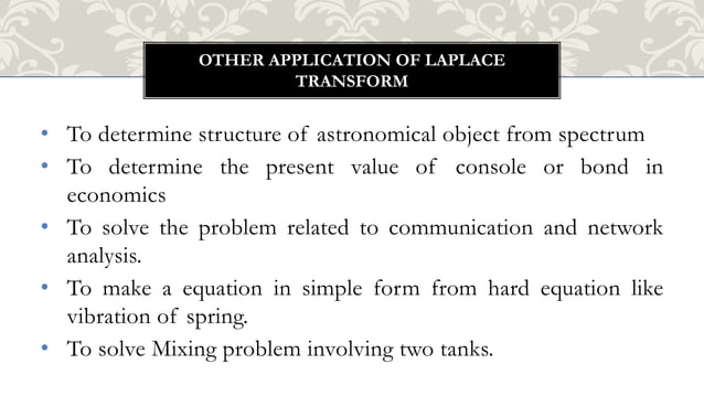 LAPLACE TRANSFORM (Differential Equation) | PPT