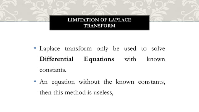 LAPLACE TRANSFORM (Differential Equation) | PPT