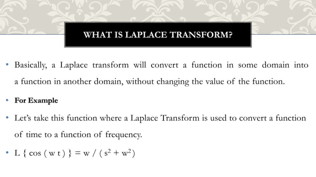 LAPLACE TRANSFORM (Differential Equation) | PPT