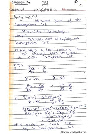 Differential equation handwritten notes in pdf | PDF