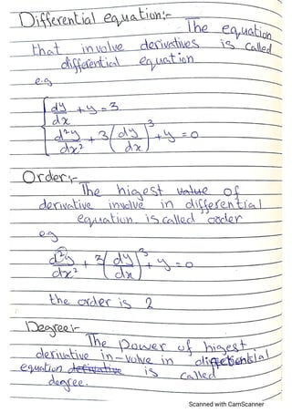 Differential equation handwritten notes in pdf | PDF