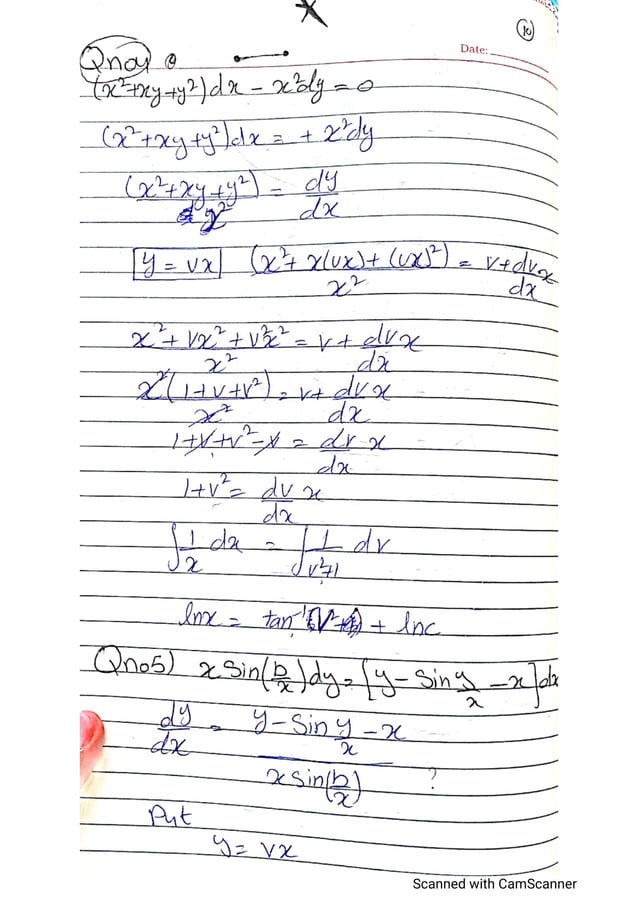 Differential equation handwritten notes in pdf