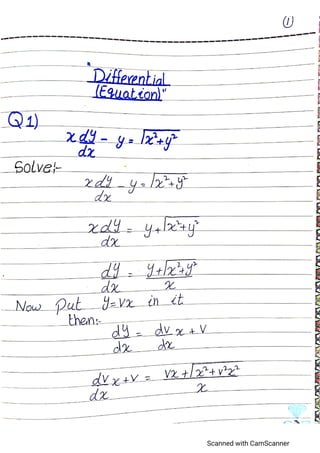 Differential equation handwritten notes in pdf | PDF