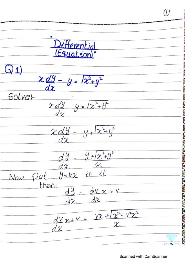 Differential equation handwritten notes in pdf | PDF