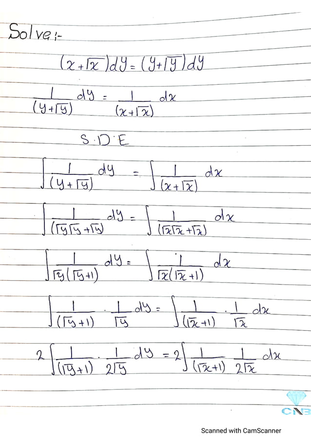 Differential equation handwritten notes in pdf