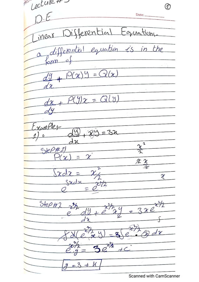 Differential equation handwritten notes in pdf