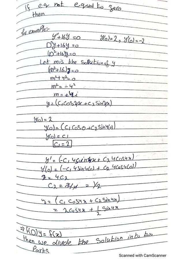 Differential equation handwritten notes in pdf