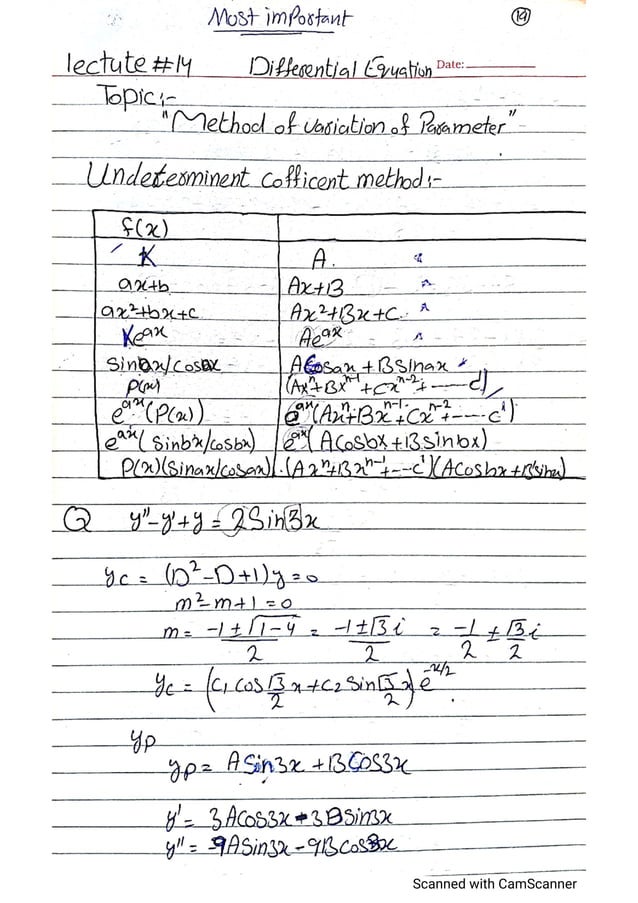 Differential equation handwritten notes in pdf