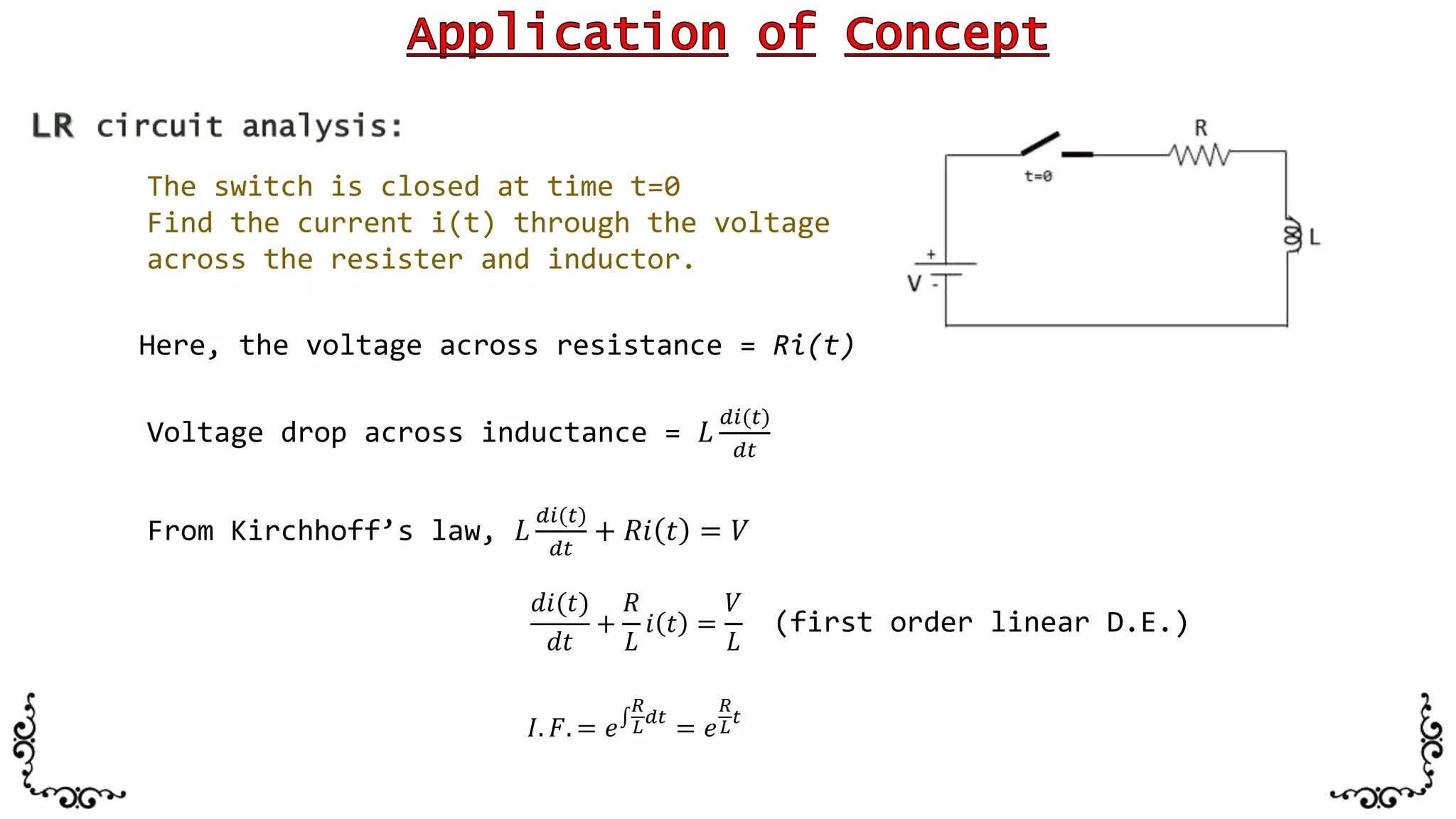Differential Equation and its Application in LR circuit | PPTX