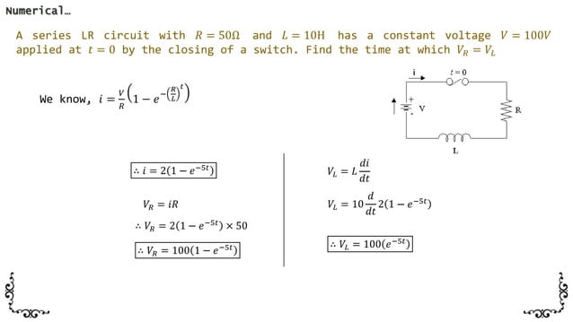 Differential Equation and its Application in LR circuit | PPTX