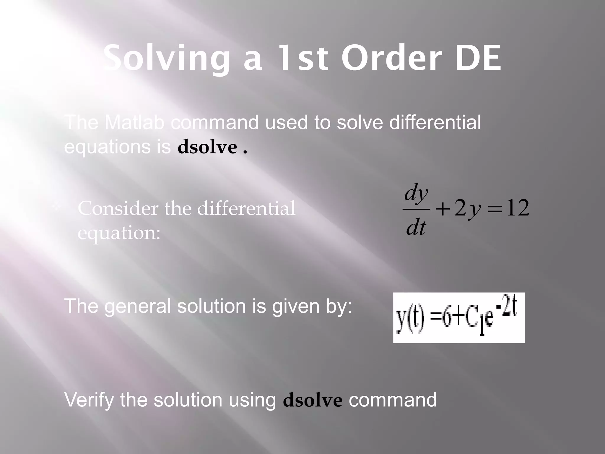 Differential equation & laplace transformation with matlab | PPT