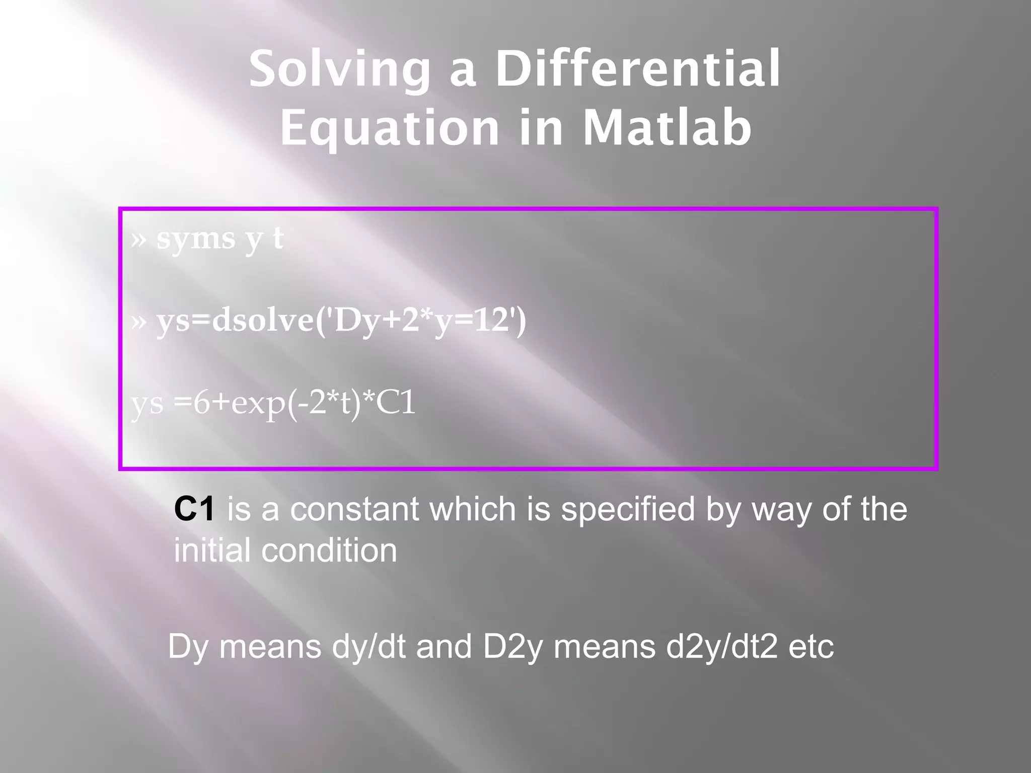 Differential equation & laplace transformation with matlab | PPT