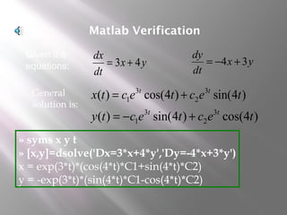 Differential equation & laplace transformation with matlab | PPT