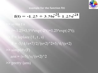 Differential equation & laplace transformation with matlab | PPT