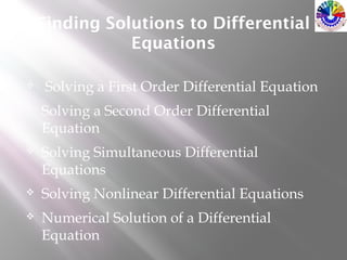 Differential equation & laplace transformation with matlab | PPT