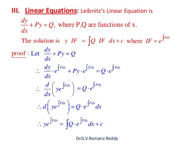 Differential equations