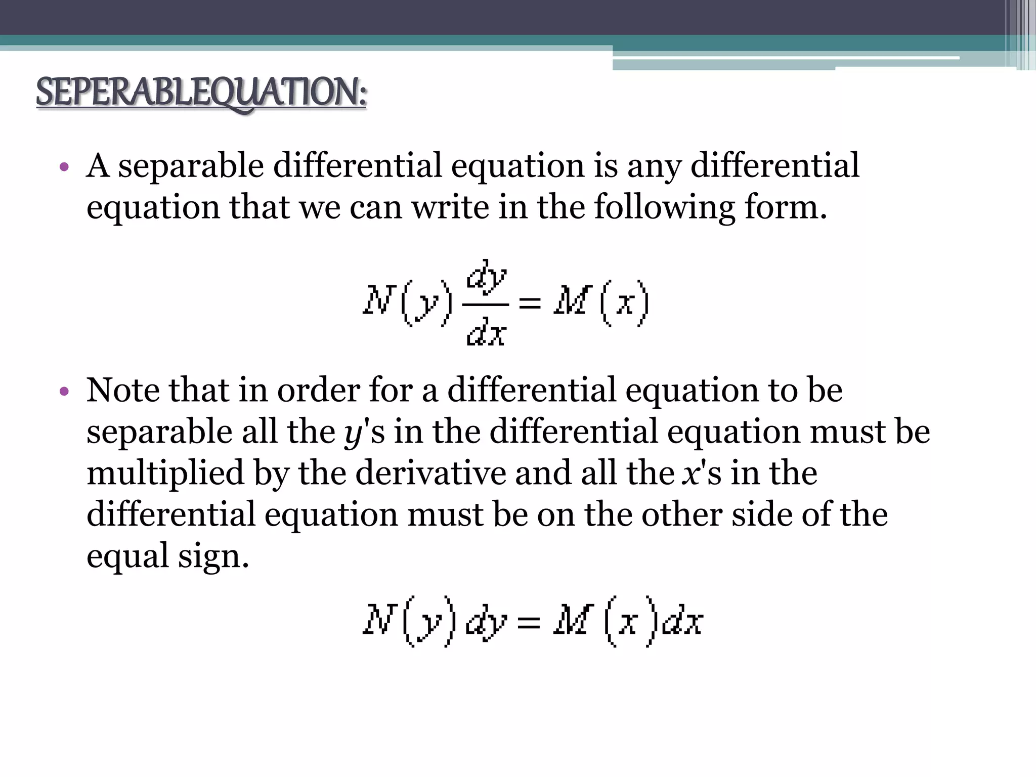 Differential equations | PPTX
