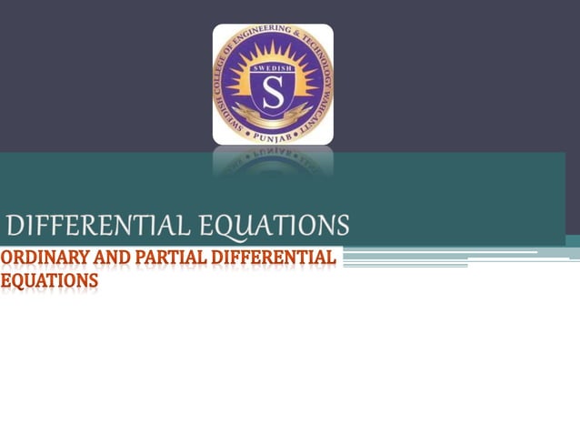 Differential equations | PPTX | Physics | Science