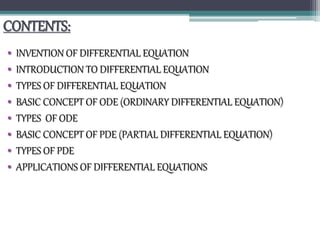 Differential equations | PPTX