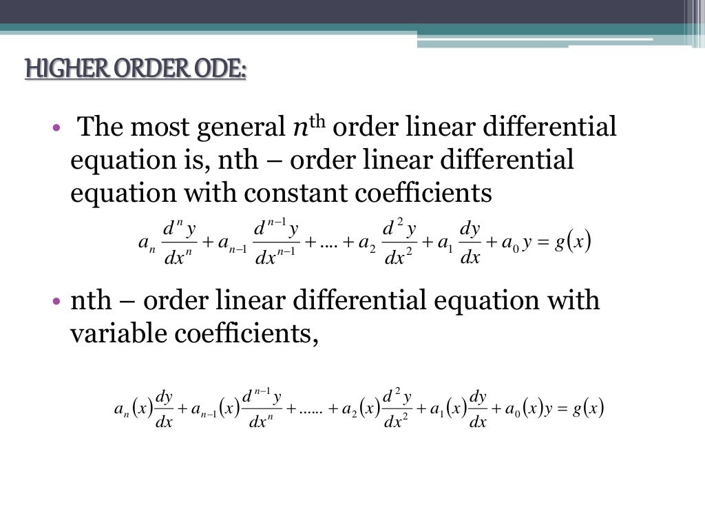 Differential equations