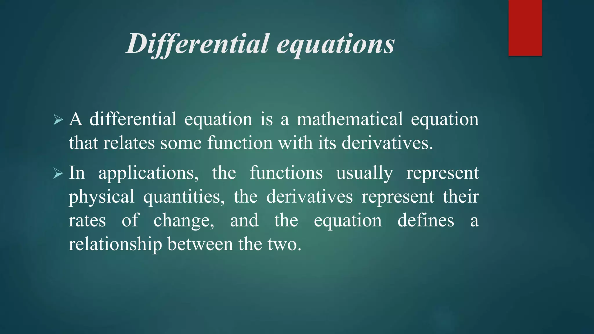 Differential equations | PPTX