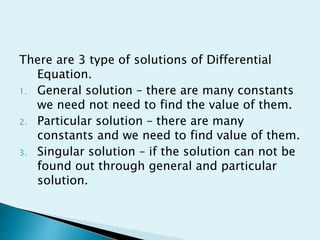 Differential equations | PPTX