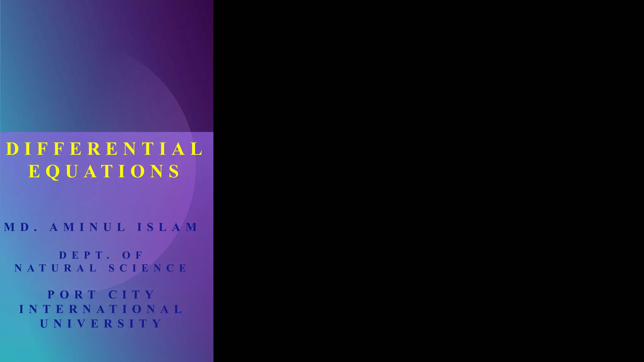 Differential equations | PPTX